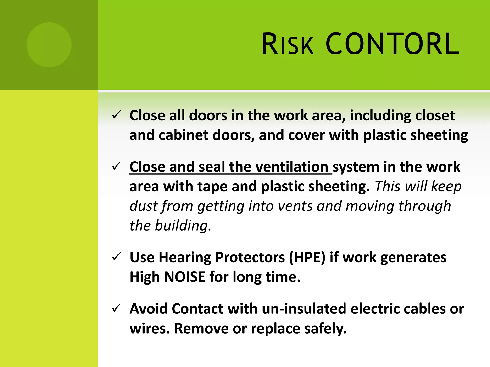 Health and safety risks in buildings renovation project | PPTX