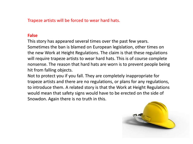 Health and safety: true or false? | PPTX