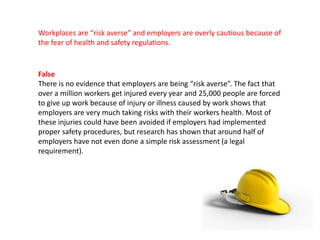 Health and safety: true or false? | PPTX