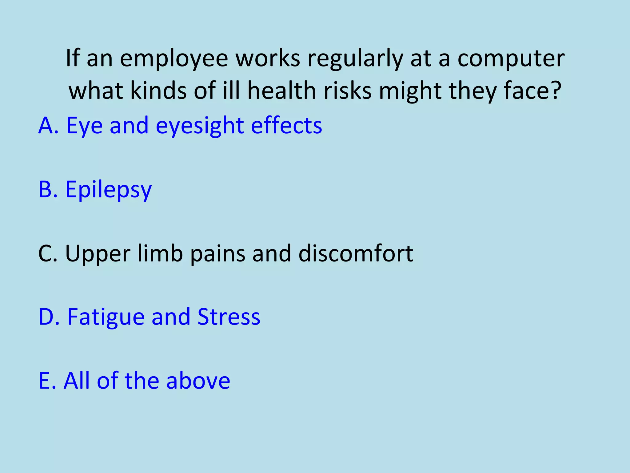 Health and Safety Training Quiz - Qwizdom ppt | PPT
