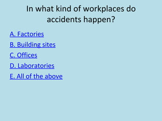 Health and Safety Training Quiz - Qwizdom ppt | PPT