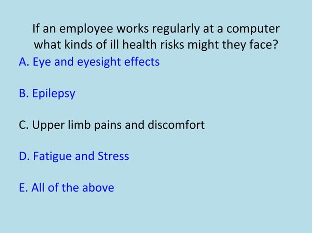 Health and Safety Training Quiz - Qwizdom ppt | PPT