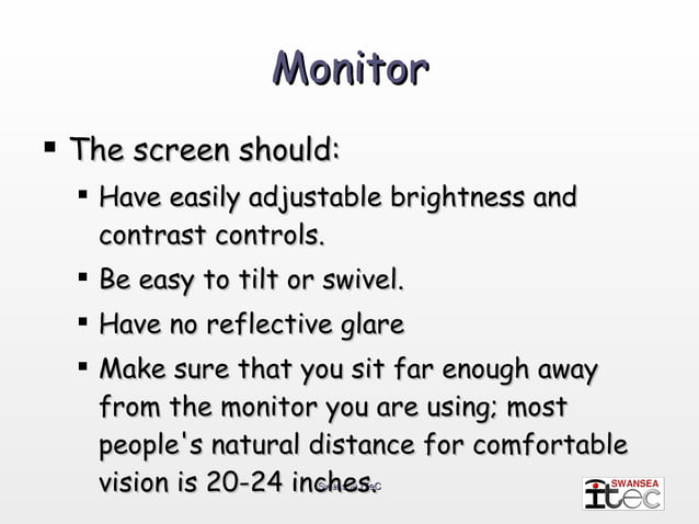 Health and Safety using ICT | PPT | Eye and Vision Conditions ...