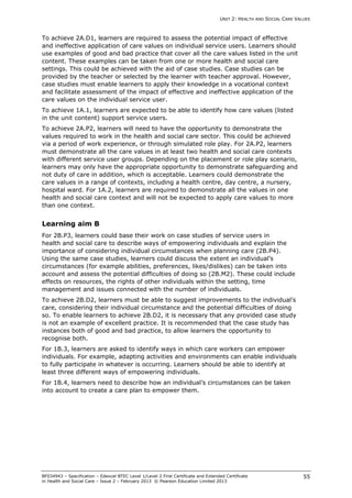 Health and social care values specification | PDF