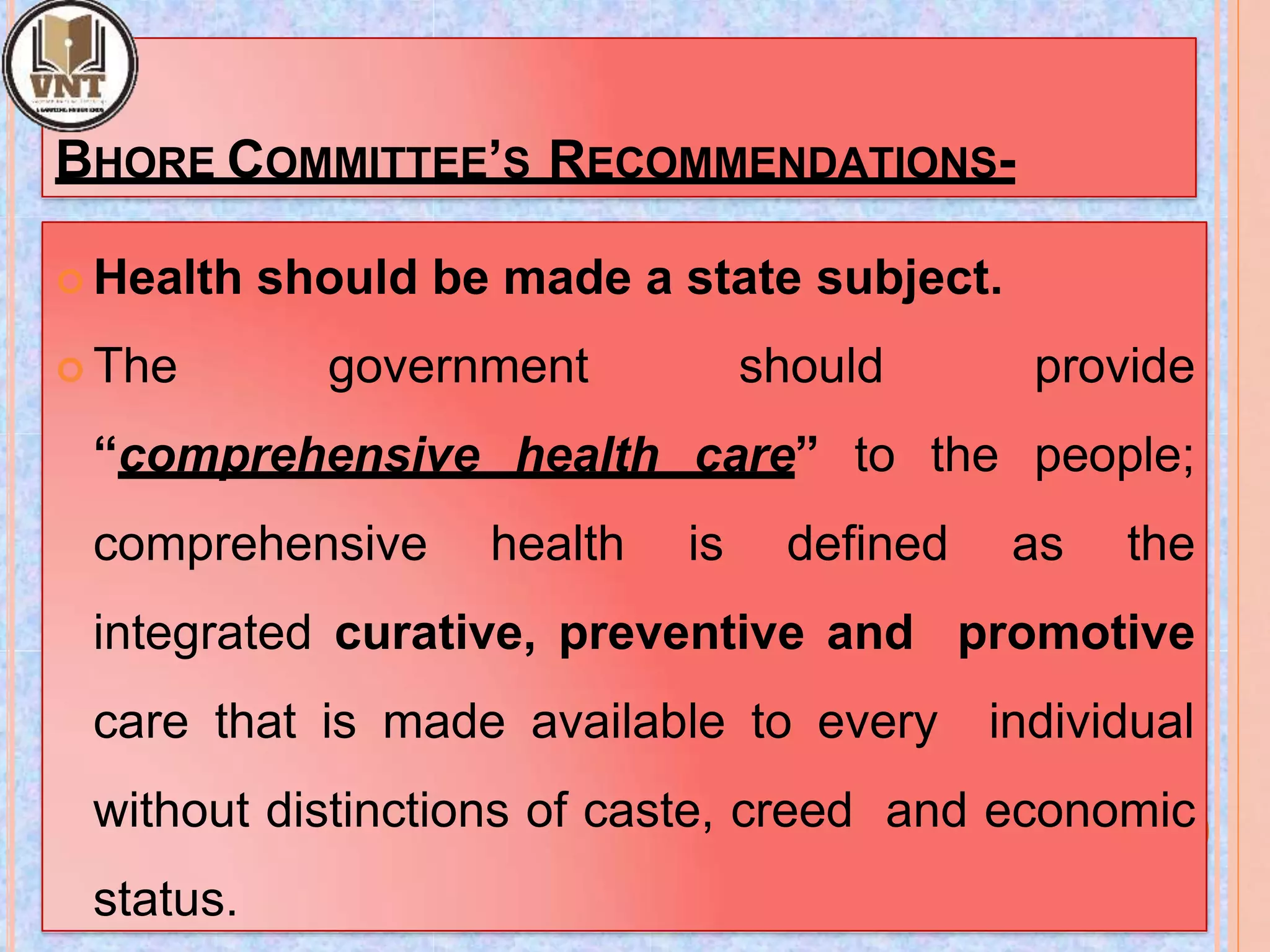 Health and Family Welfare Committees in India | PPTX
