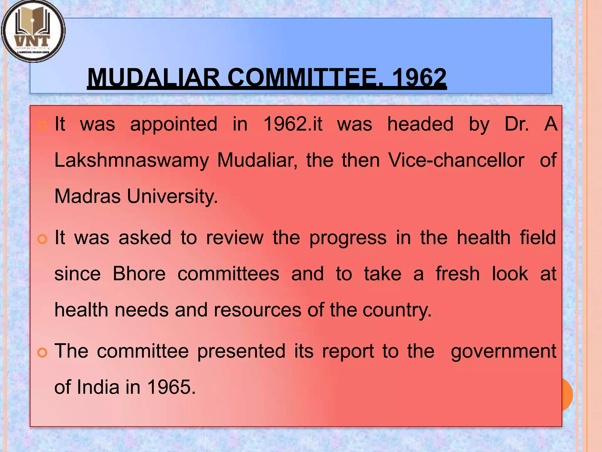 Health and Family Welfare Committees in India | PPTX