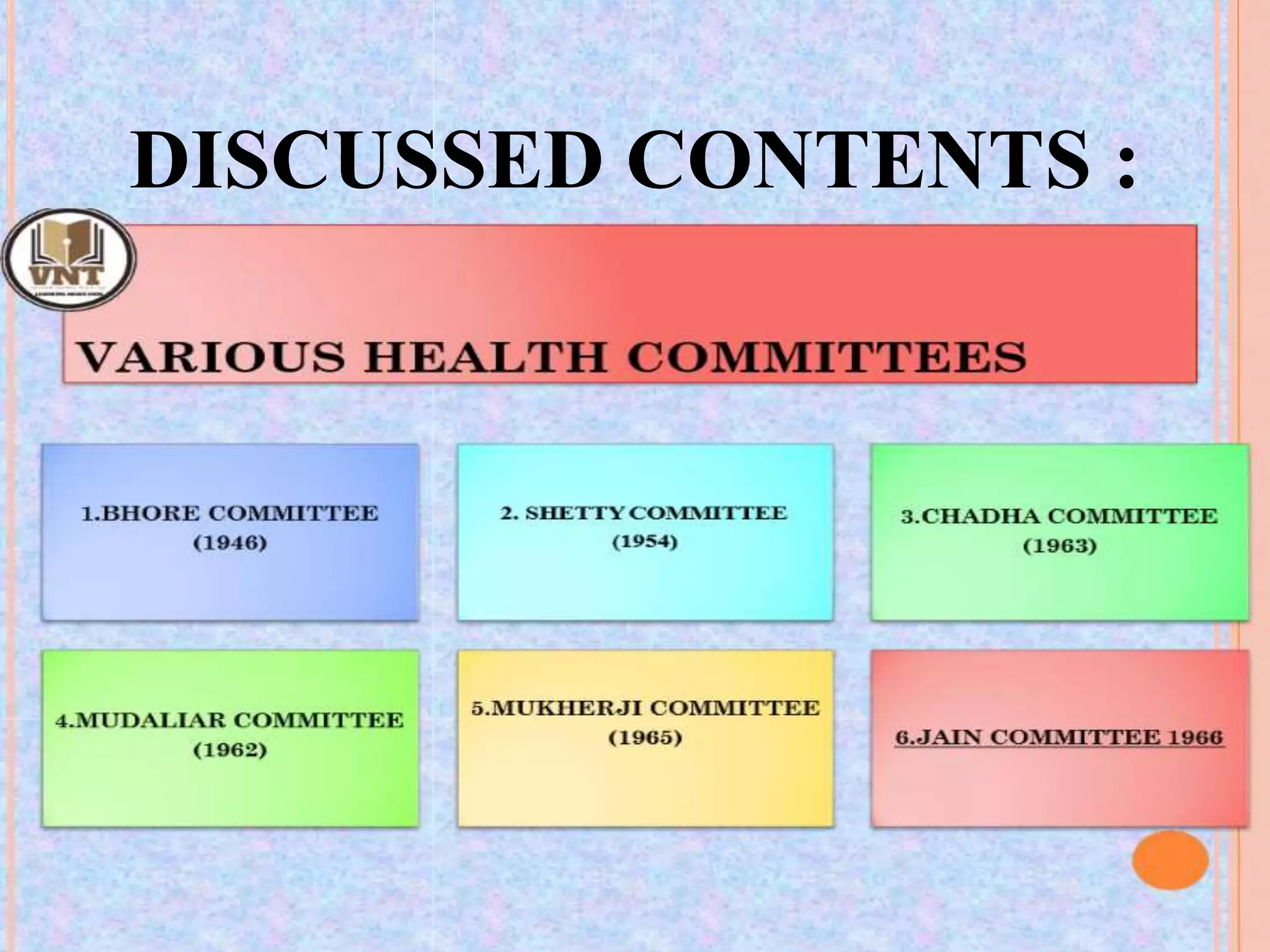 Health and Family Welfare Committees in India | PPTX