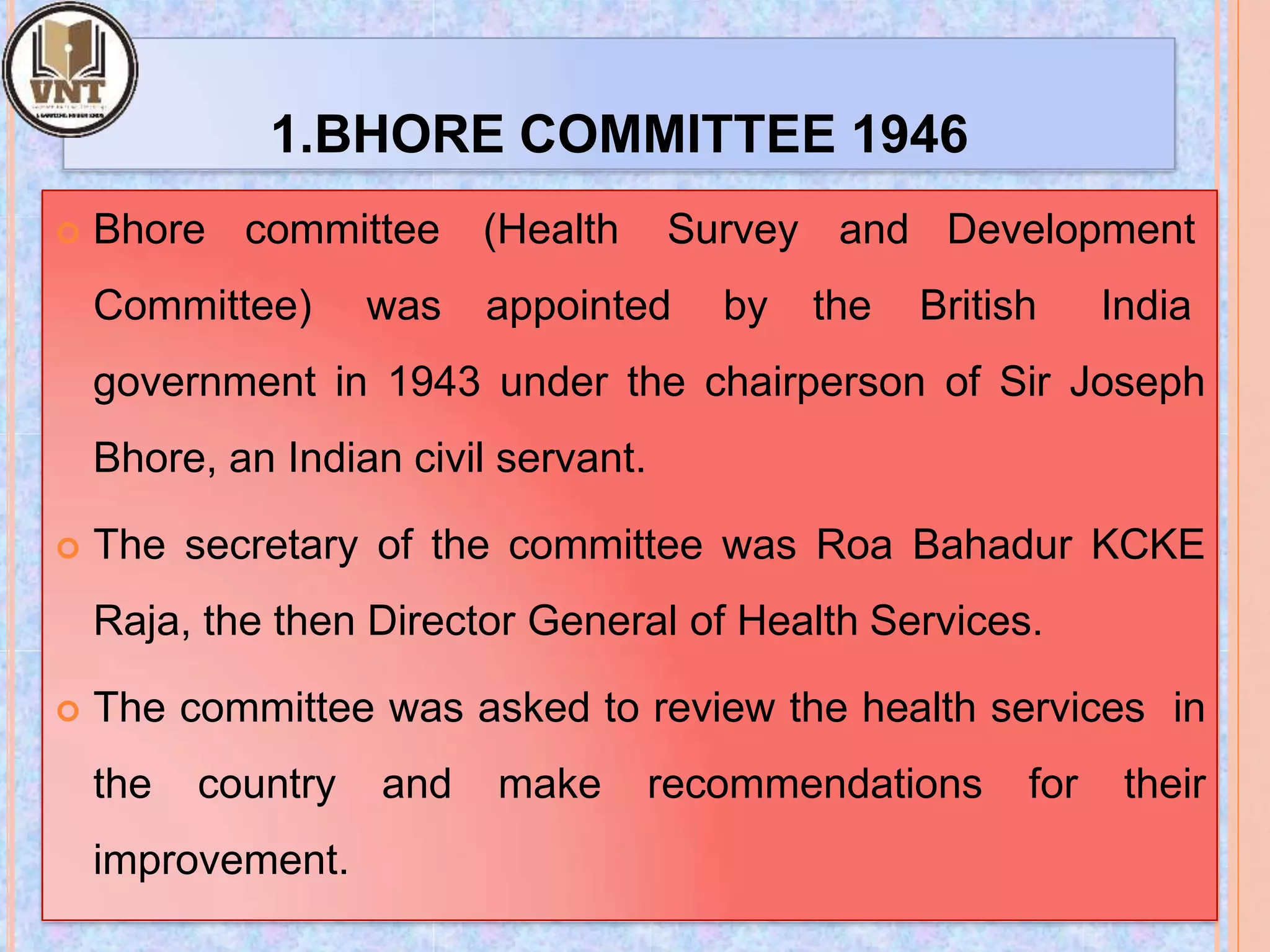Health and Family Welfare Committees in India | PPTX