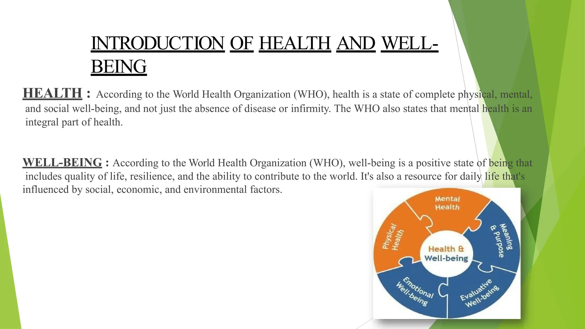HEALTH AND WELLBEING. Of human kind pptx | PPTX