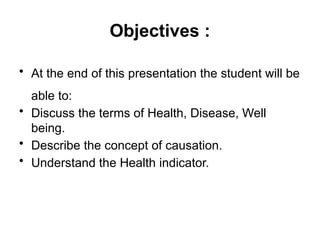 Health and wellness presentation in epidemolgy | PPTX