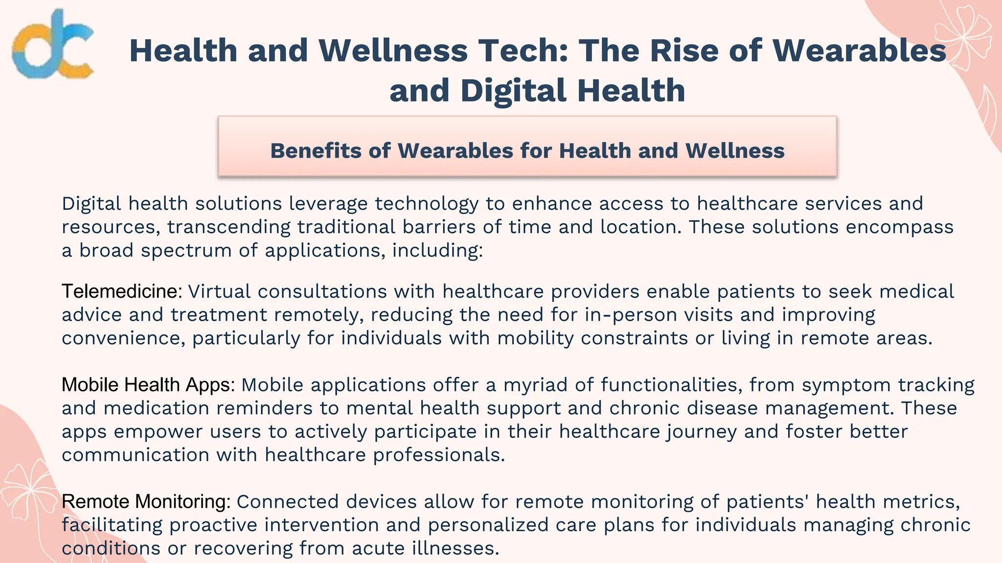 Health and Wellness Tech: The Rise of Wearables and Digital Health | PPTX