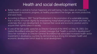 Health as an aspect of social development | PPTX