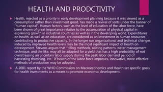 Health as an aspect of social development | PPTX