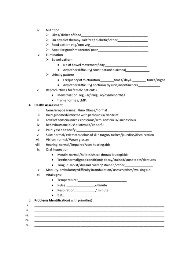 Health assessment | PDF