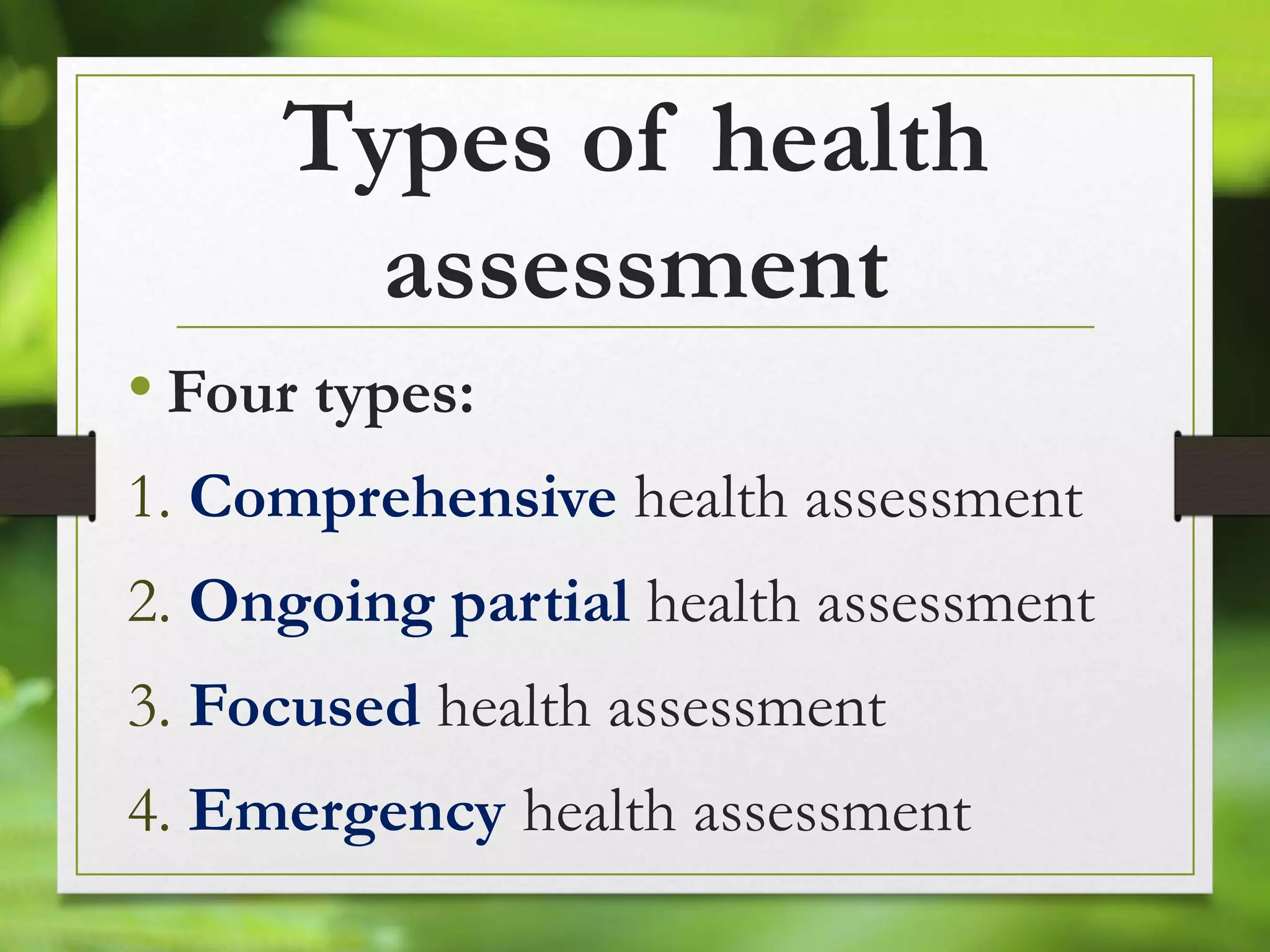 Health assessment | PPTX