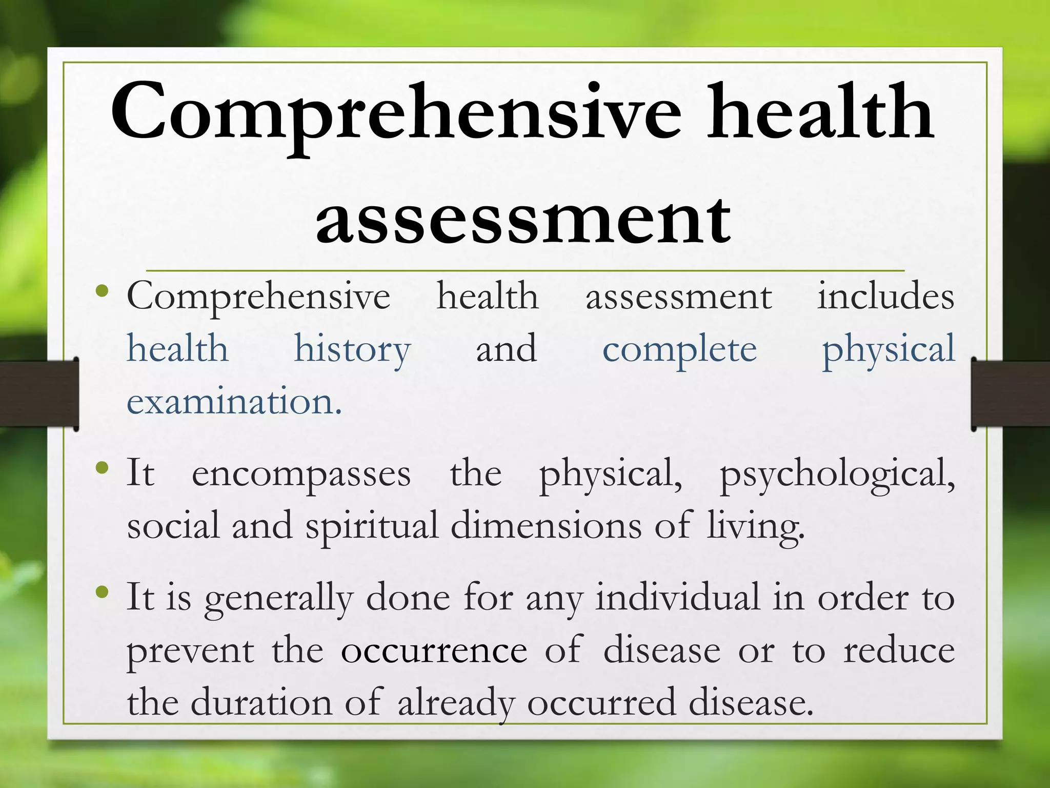 Health assessment | PPTX