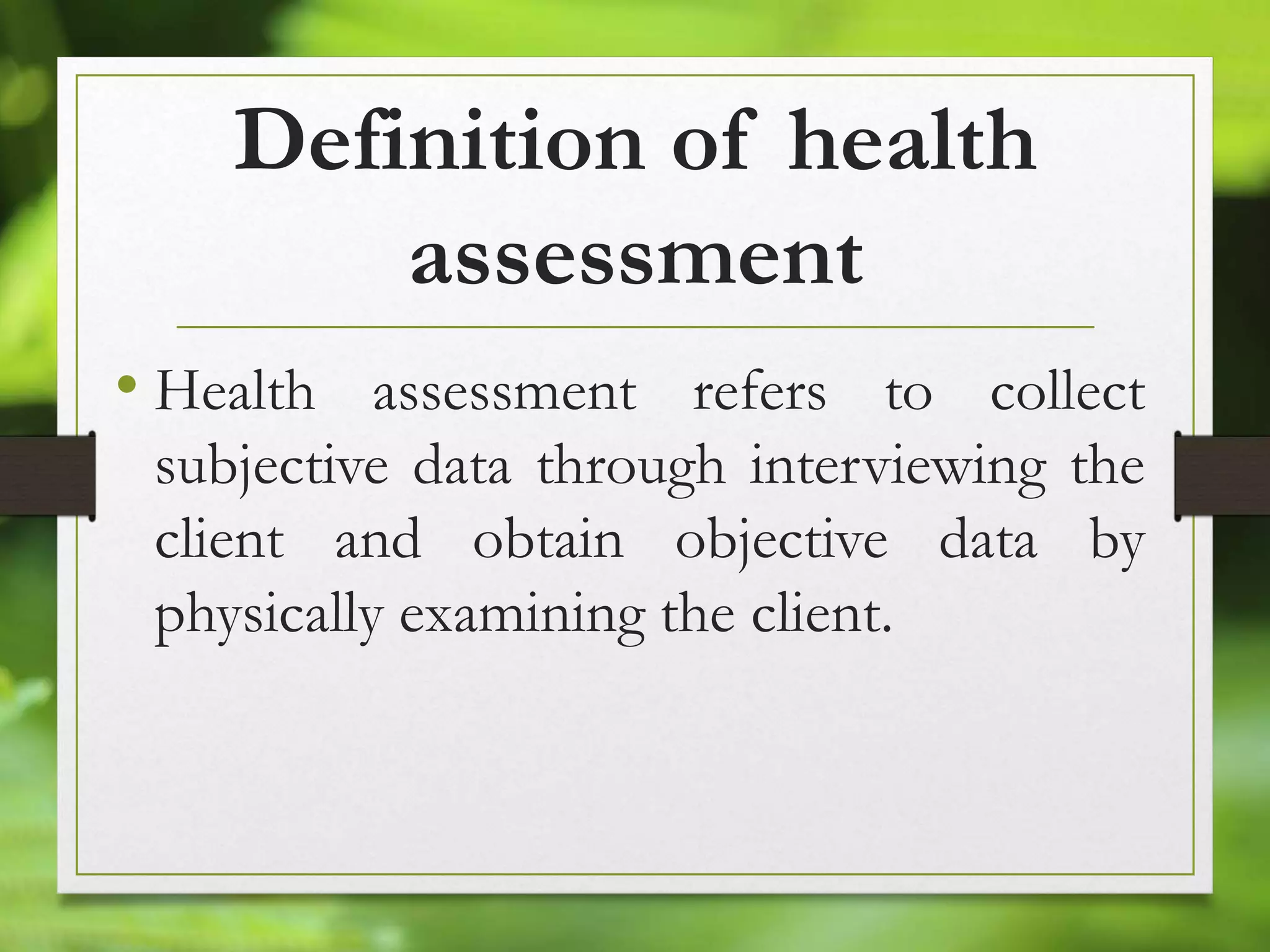 Health assessment | PPTX