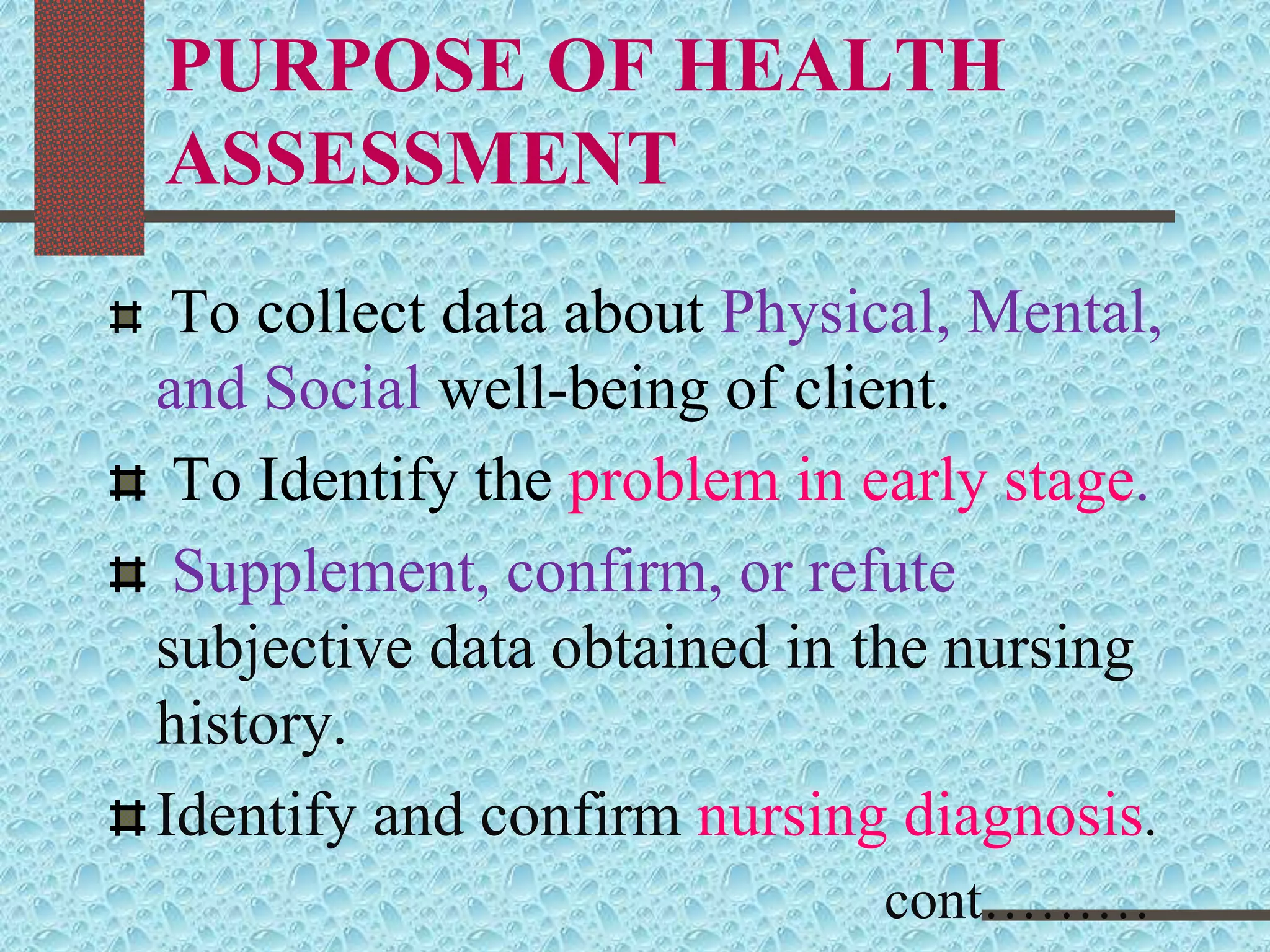 Health assessment | PPT | Diseases and Conditions | Medical Health