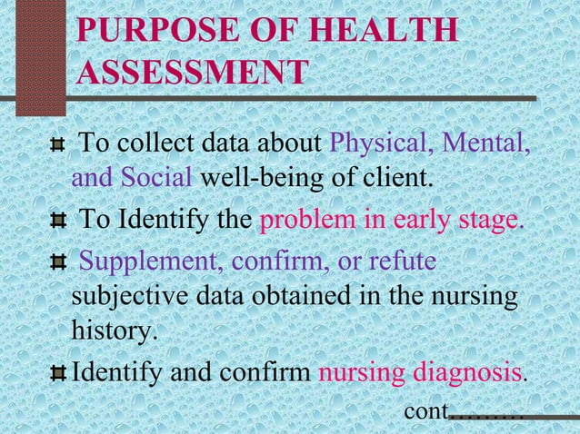 Health assessment | PPT | Diseases and Conditions | Medical Health