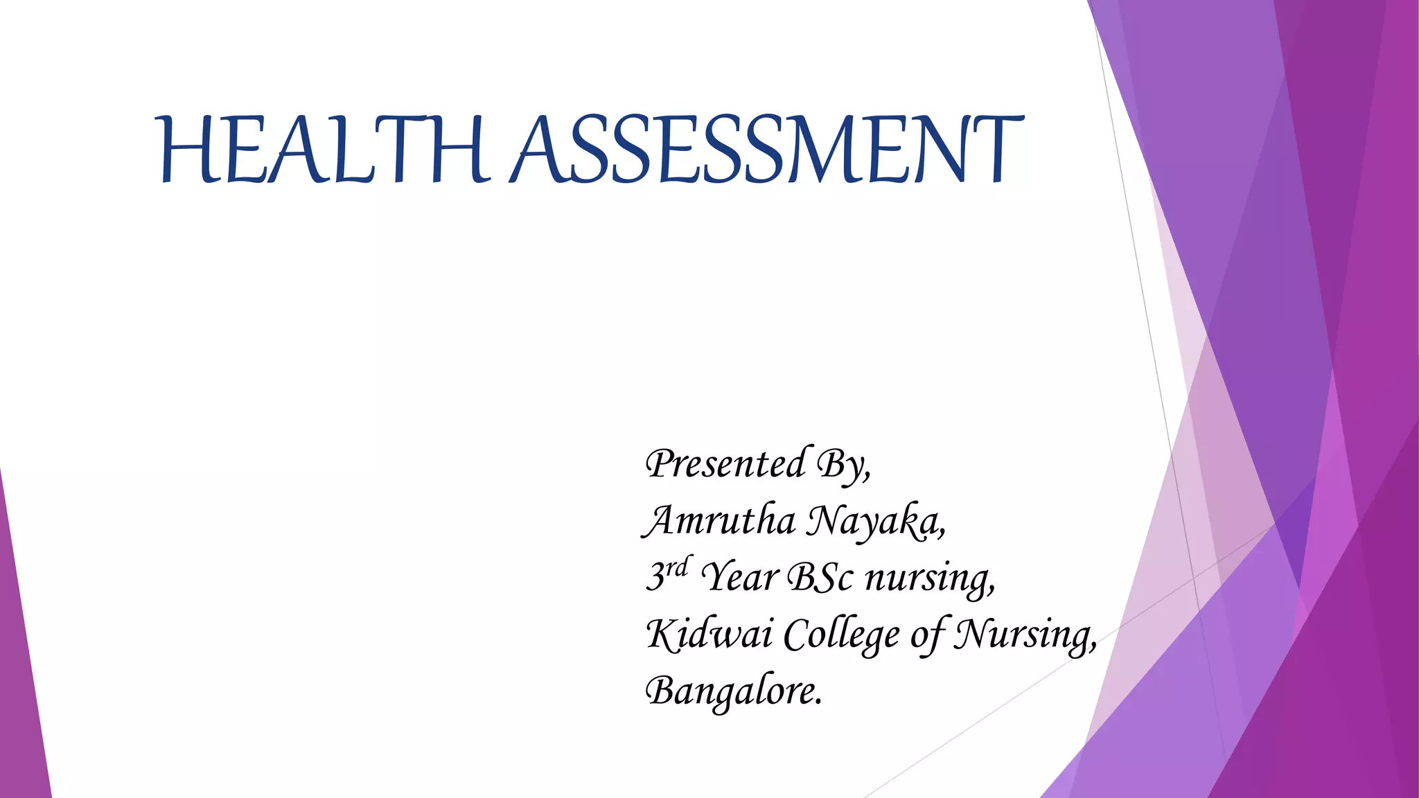 Health assessment | PPTX