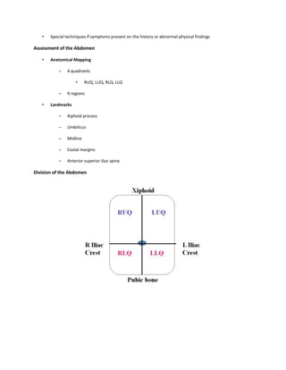 Health Assessment.docx | Digestive Disorders | Diseases and Conditions
