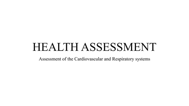 HEALTH ASSESSMENT.pdf | Lung and Respiratory Health | Diseases and ...
