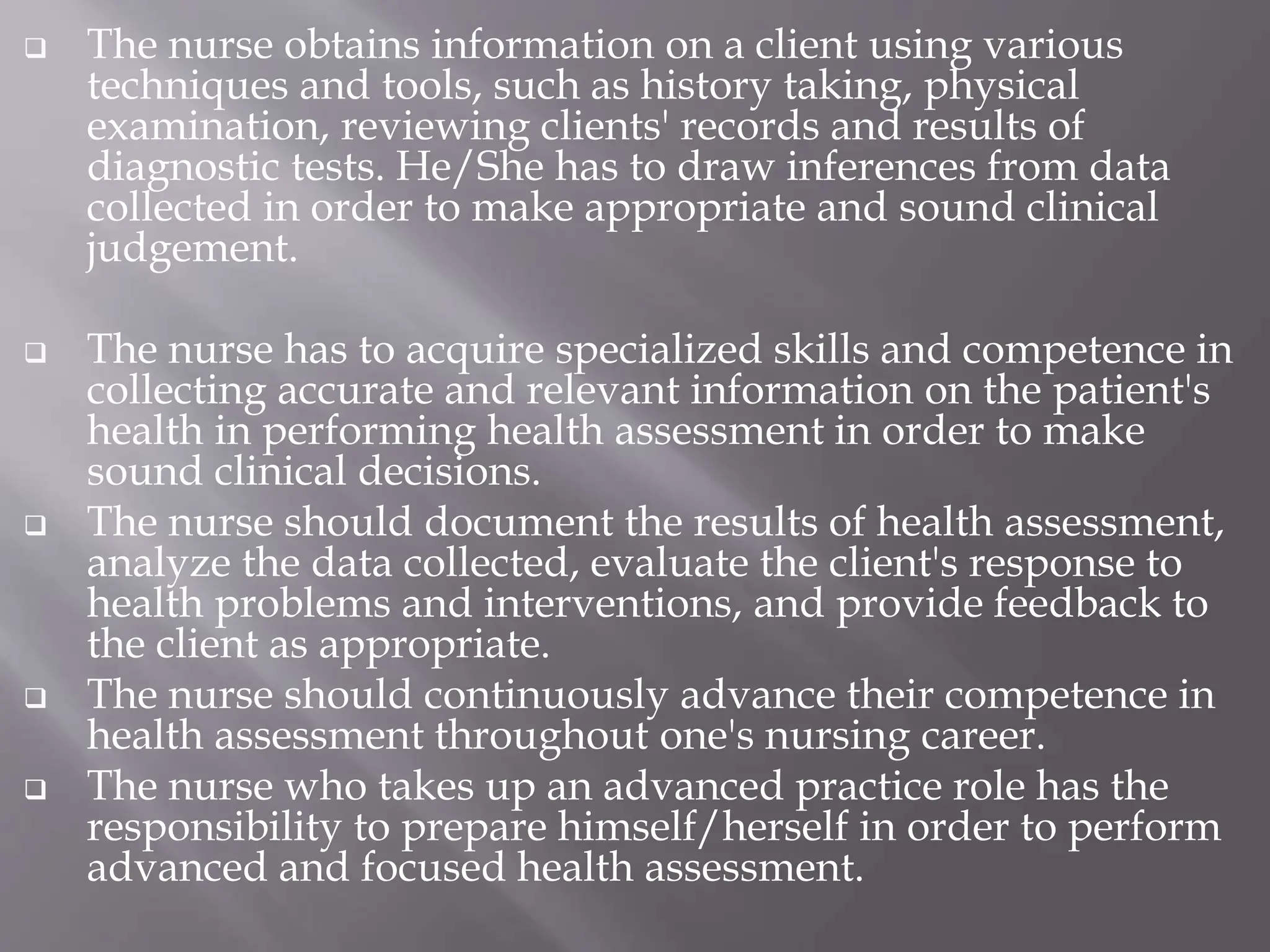 Physical Assessment including history taking and physical examination ...