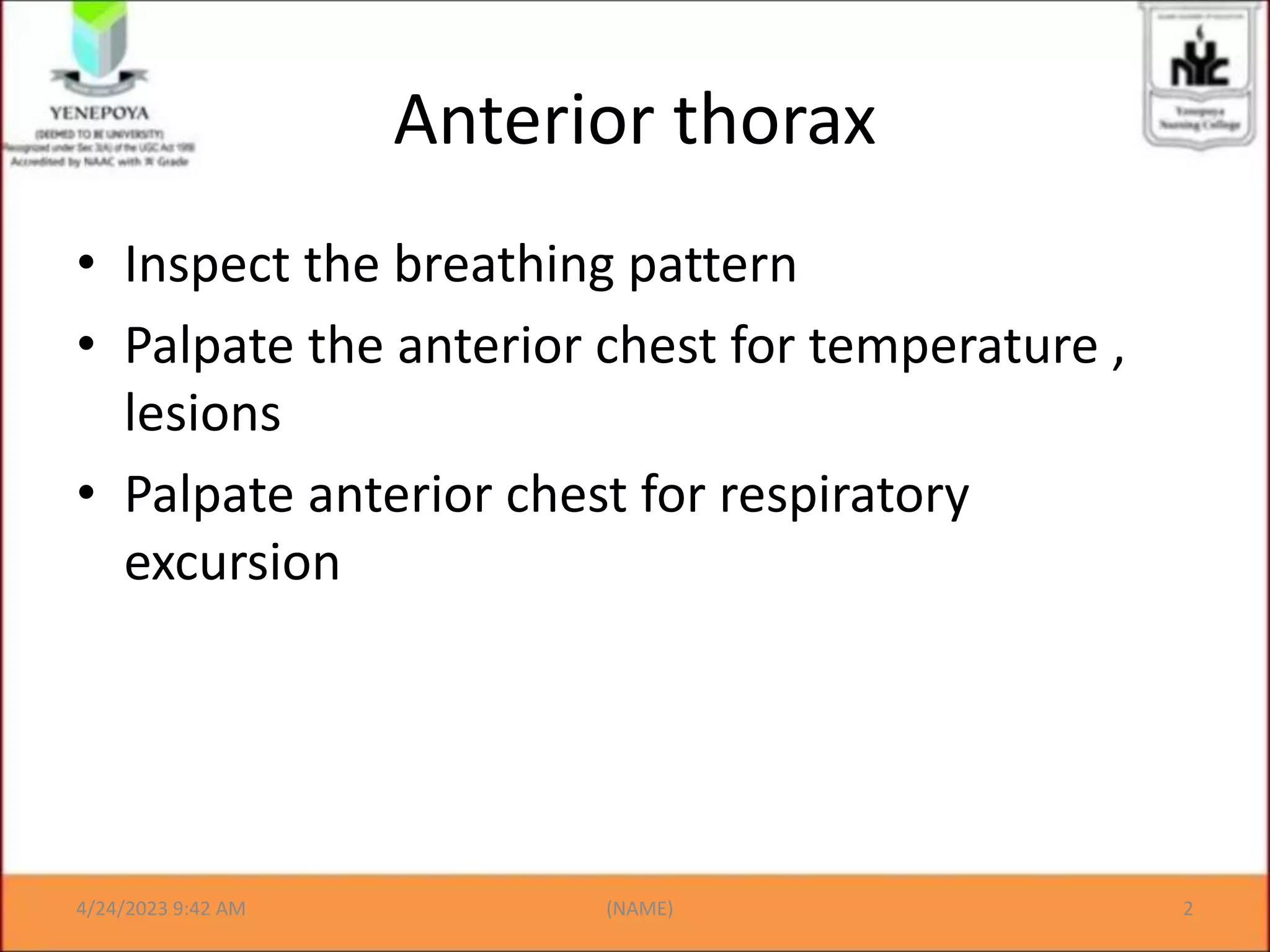 Health Assessment -Anterior chest , heart , abdomen examination.ppt