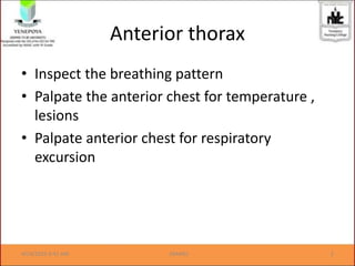 Health Assessment -Anterior chest , heart , abdomen examination.ppt