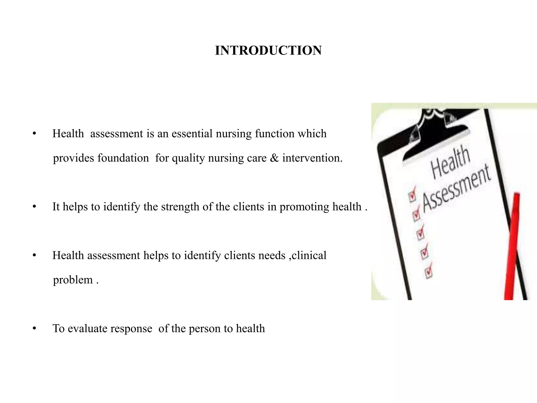 Health Assessment ... | PPTX