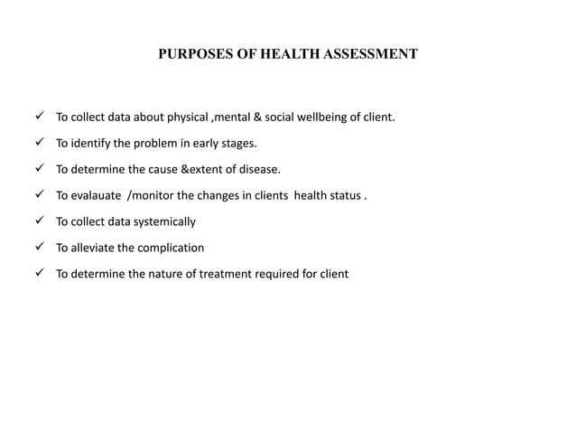 Health Assessment ... | PPTX