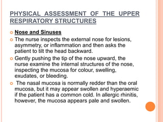 Health assessment and diagnostic assessment of respiratory system | PPTX