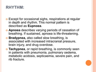 Health assessment and diagnostic assessment of respiratory system | PPTX
