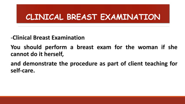 Health assessment on breasts and axillae examination | PPTX ...