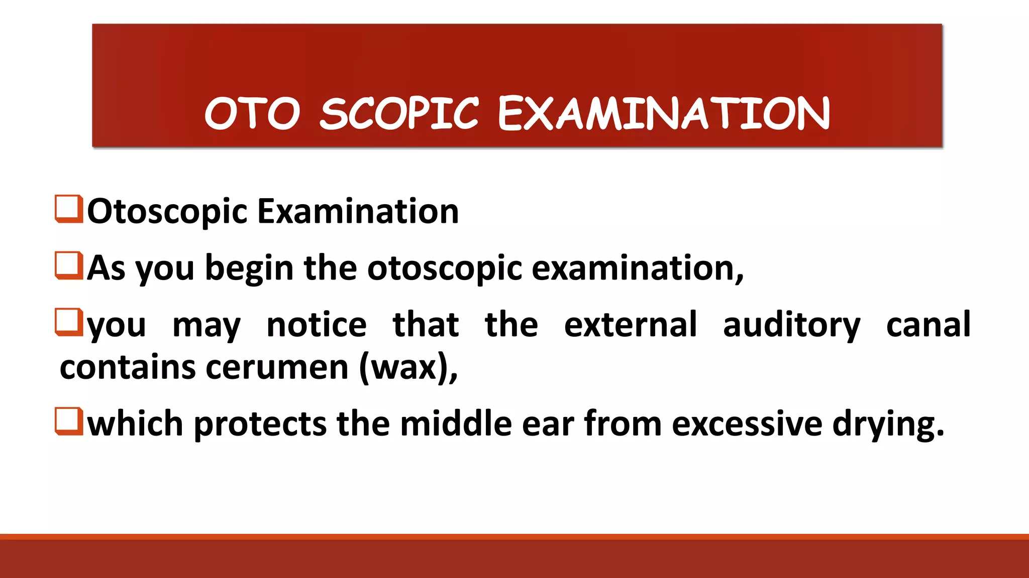 Health assessment on the ear examination | PPTX