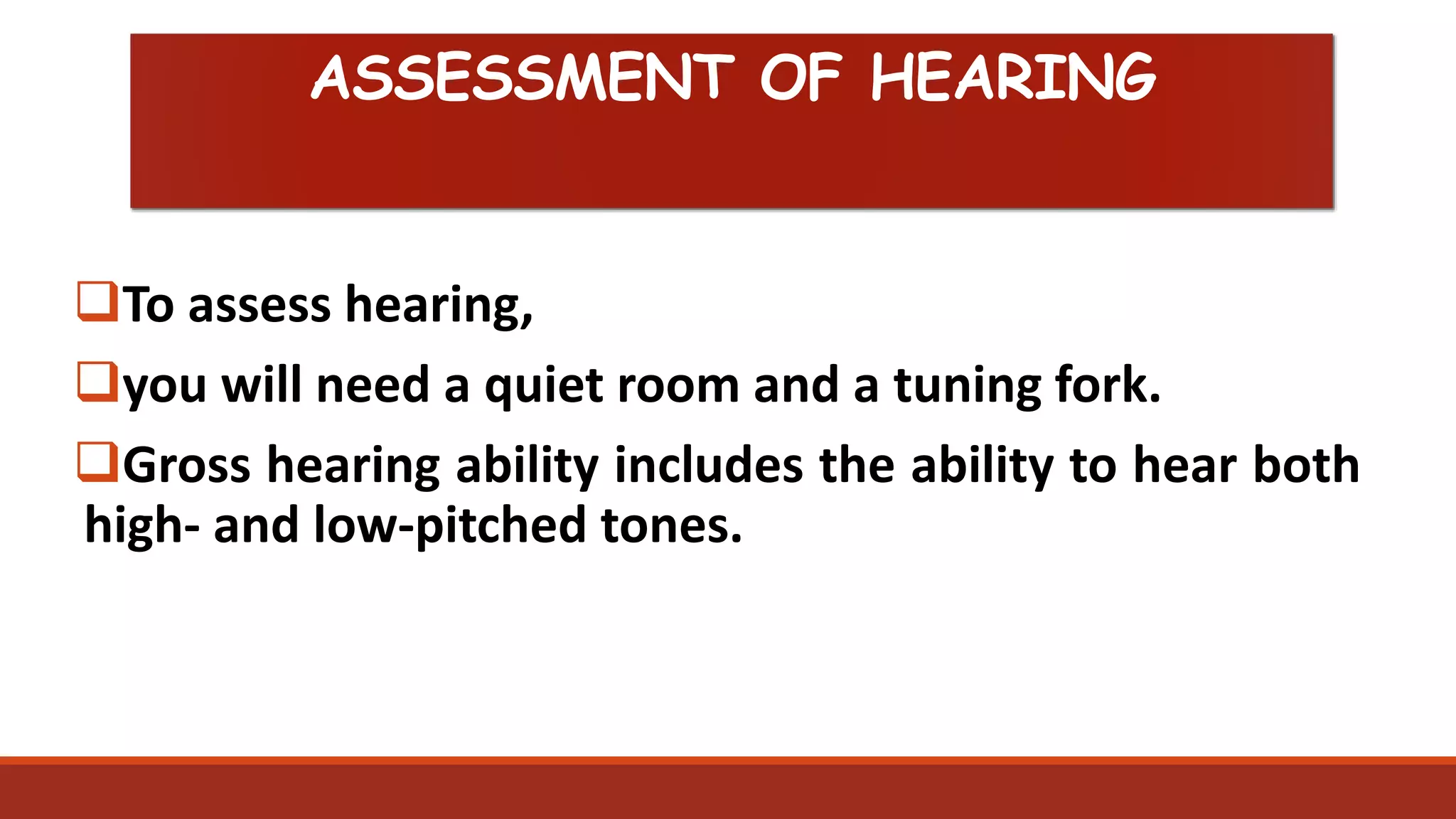 Health assessment on the ear examination | PPTX