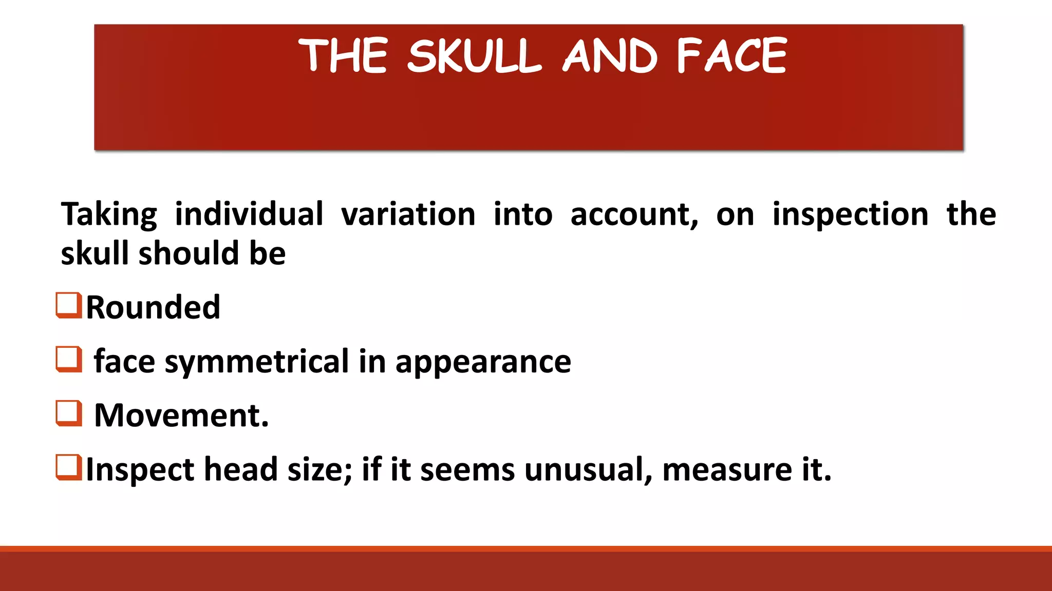Health assessment on the head examination | PPTX