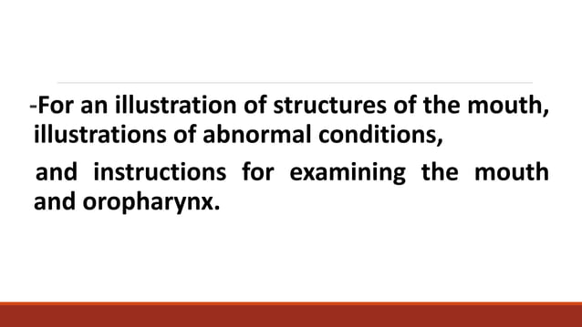 Health assessment on the mouth and oropharynx examination | PPTX ...