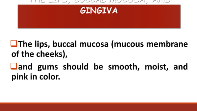 Health assessment on the mouth and oropharynx examination | PPTX ...