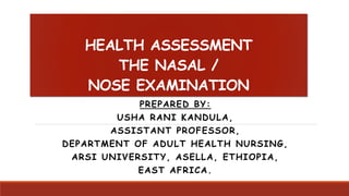 Health assessment on the nasal examination | PPT
