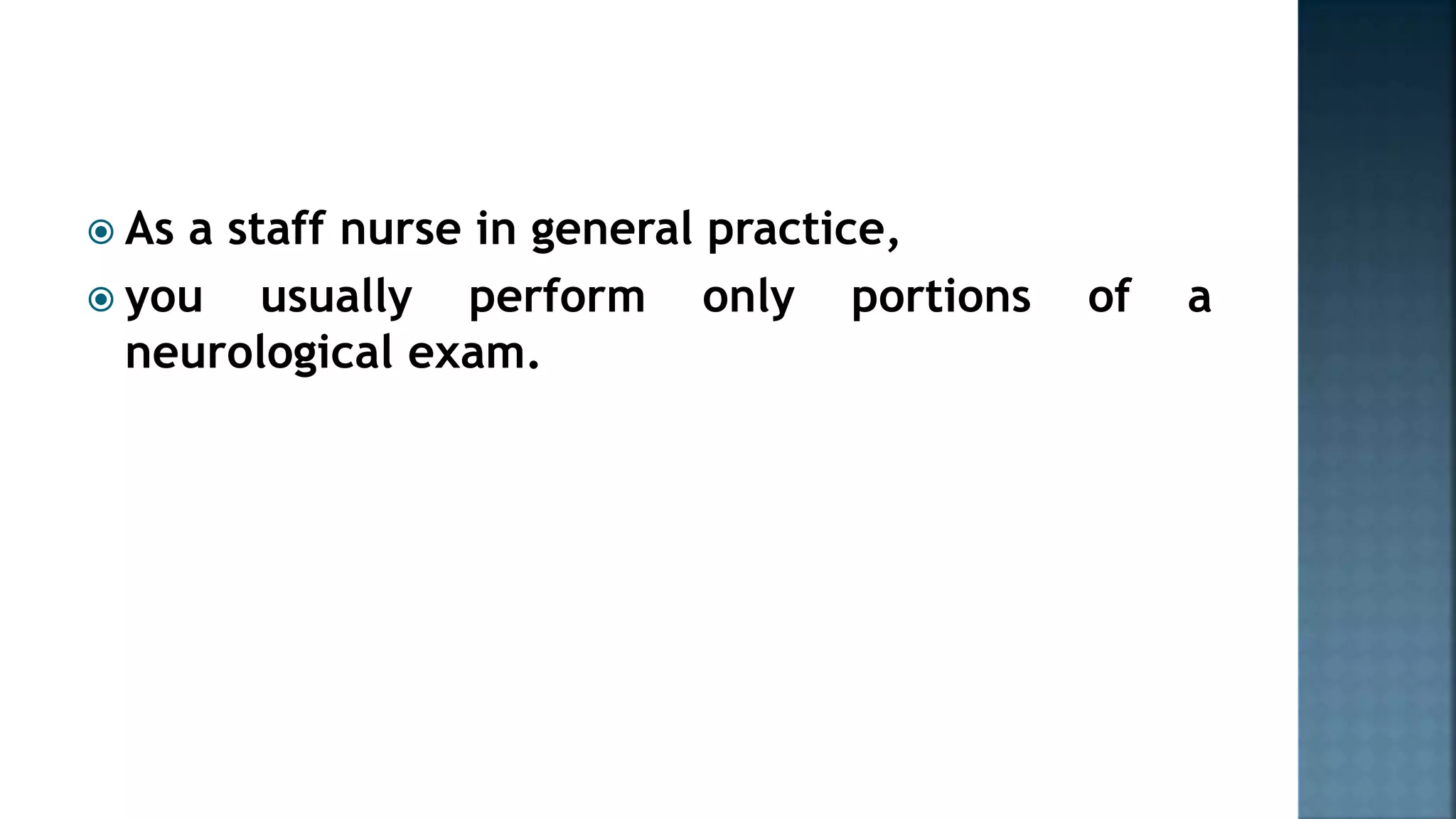 Health assessment on the neurological system examination | PPTX