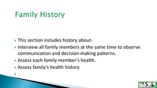 Health assessment part 1 history takiong in english | PPT