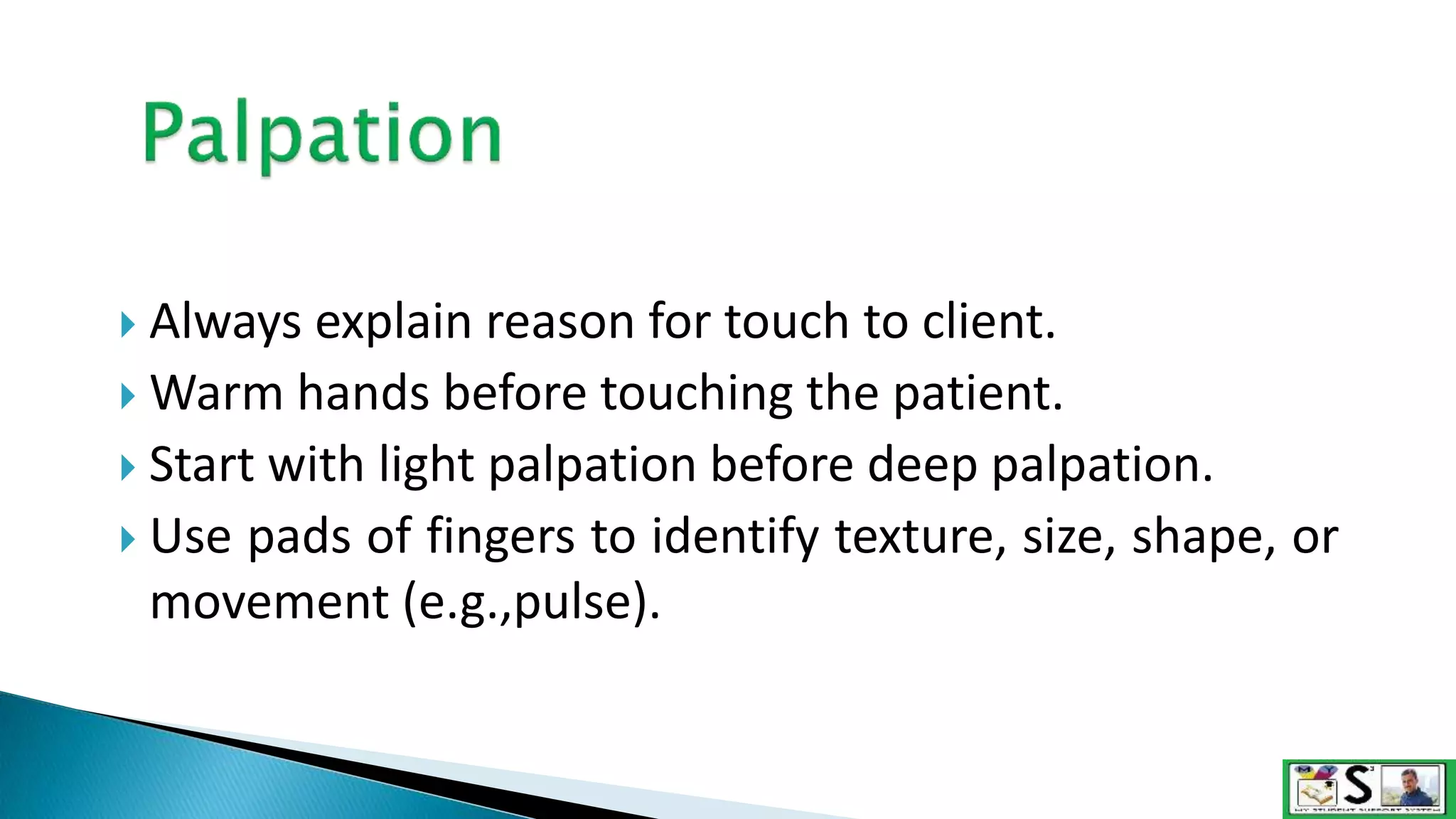 Health assessment part 2 physical examination in english - copy | PPTX