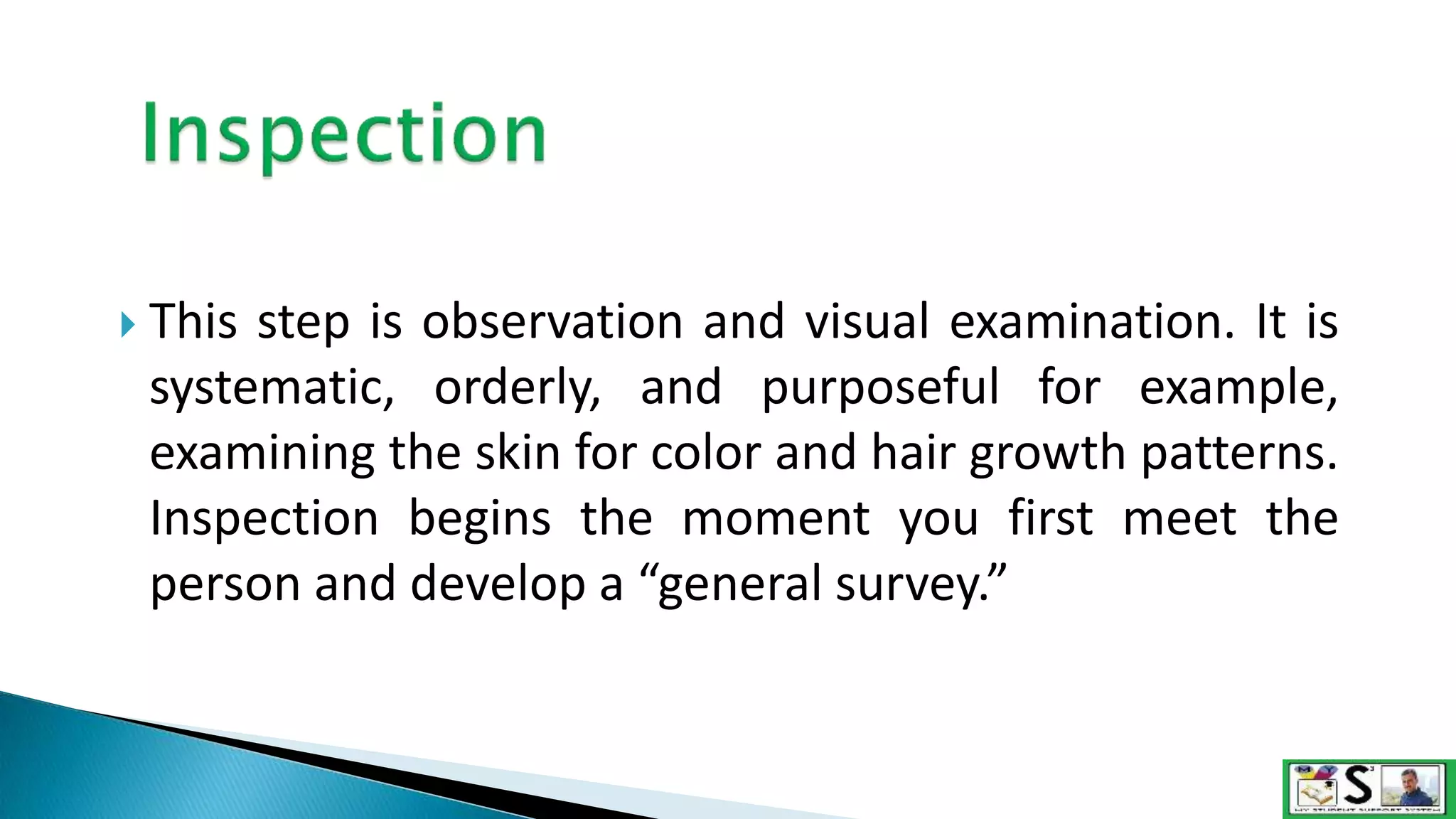 Health assessment part 2 physical examination in english - copy | PPTX