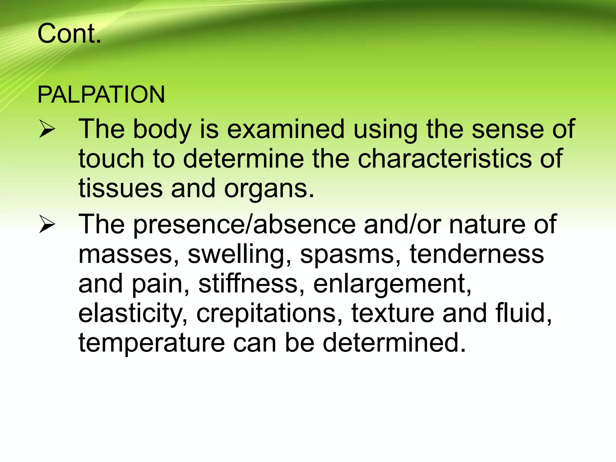Health assessment physical examination | PPTX