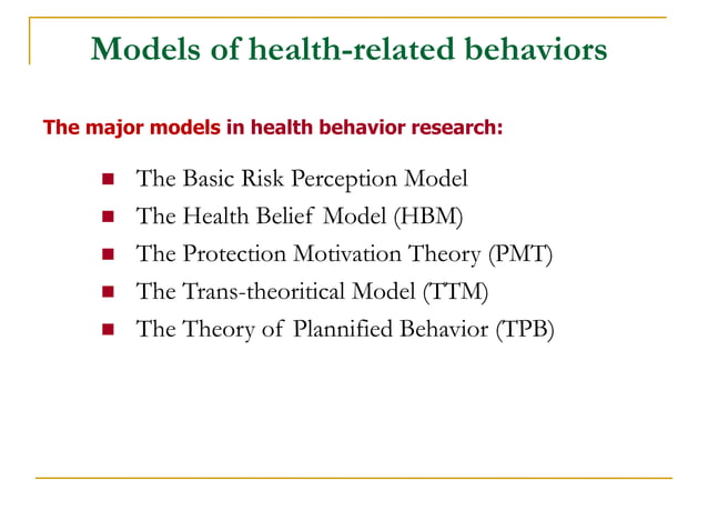 Health behaviour models criticisims | PDF | Medical Health