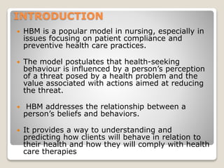 Health belief model | PPTX | Medical Health