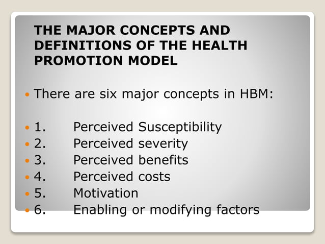 Health belief model | PPTX | Medical Health