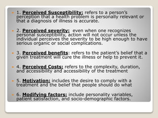 Health belief model | PPTX | Medical Health