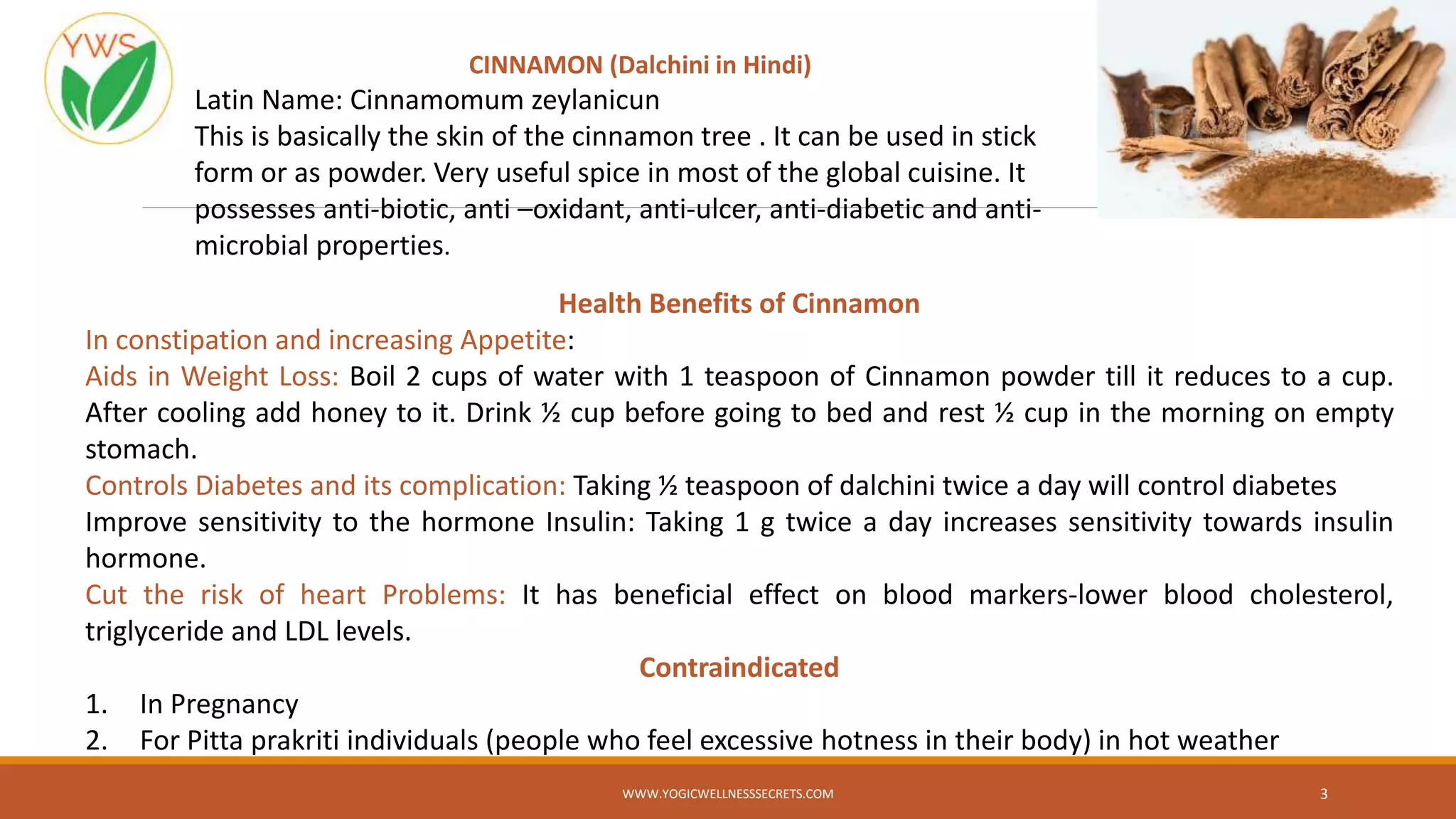 Health benefit of Other commonly used spices | PPTX